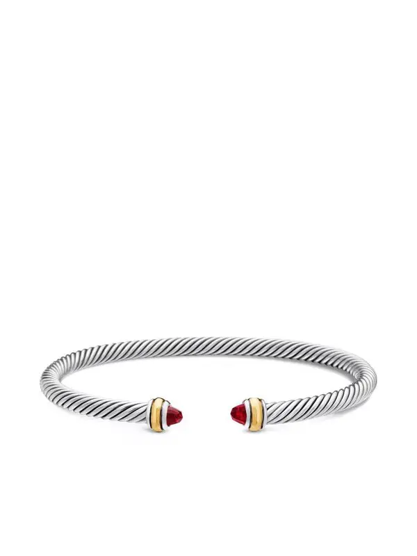 David Yurman 18kt Yellow Gold And Sterling Classic Cable Bracelet - Silver