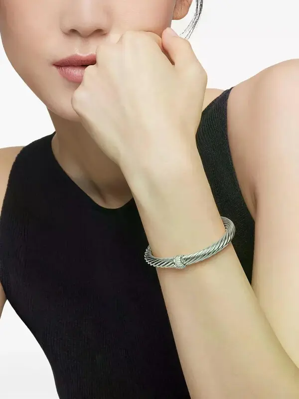 David Yurman Sterling Classic Cable Station Bracelet - Silver