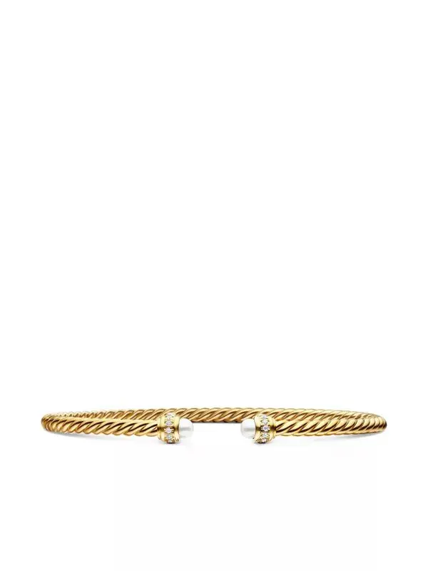 David Yurman 18kt Yellow Cablespira Diamond Bracelet - Gold