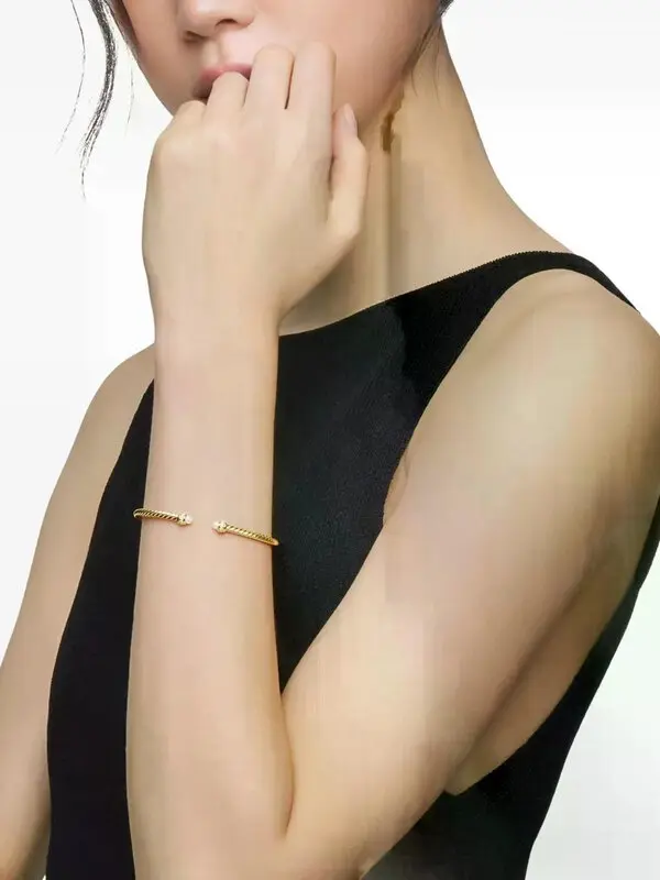 David Yurman 18kt Yellow Cablespira Diamond Bracelet - Gold