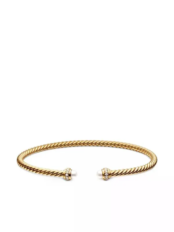 David Yurman 18kt Yellow Cablespira Diamond Bracelet - Gold