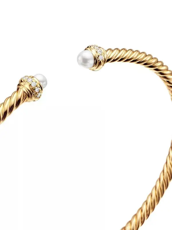 David Yurman 18kt Yellow Cablespira Diamond Bracelet - Gold