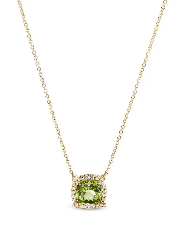 David Yurman Chatelaine Peridot And Diamond Necklace - Green