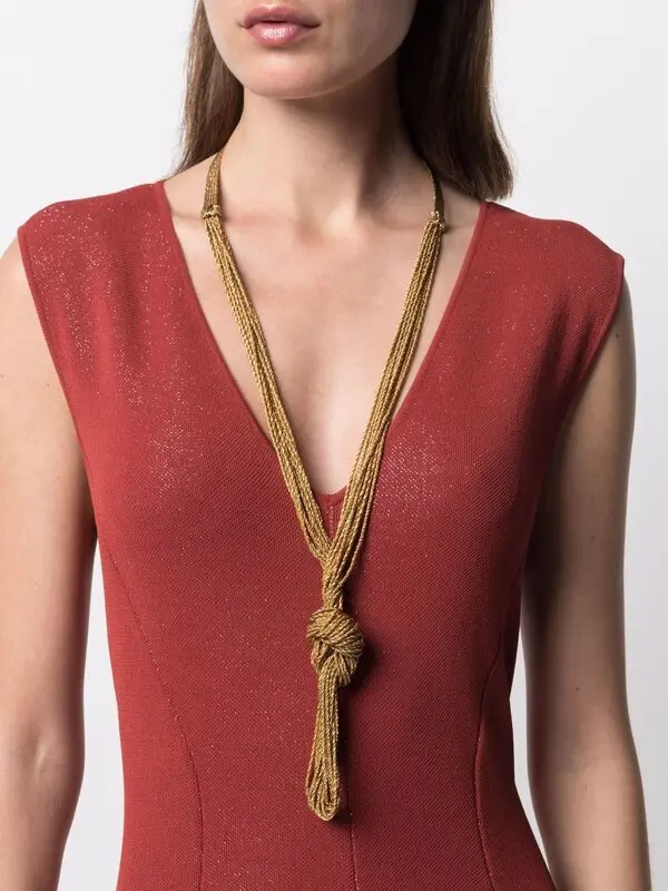 AURÉLIE BIDERMANN Miki Dora Knot Statement Necklace - Gold