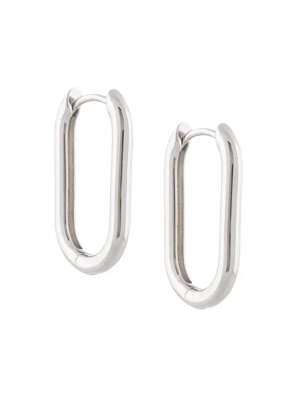 ESHVI Oval Hoop Earrings - Metallic