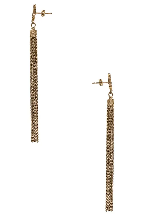 Saint Laurent Chain Tassel Earrings - Gold