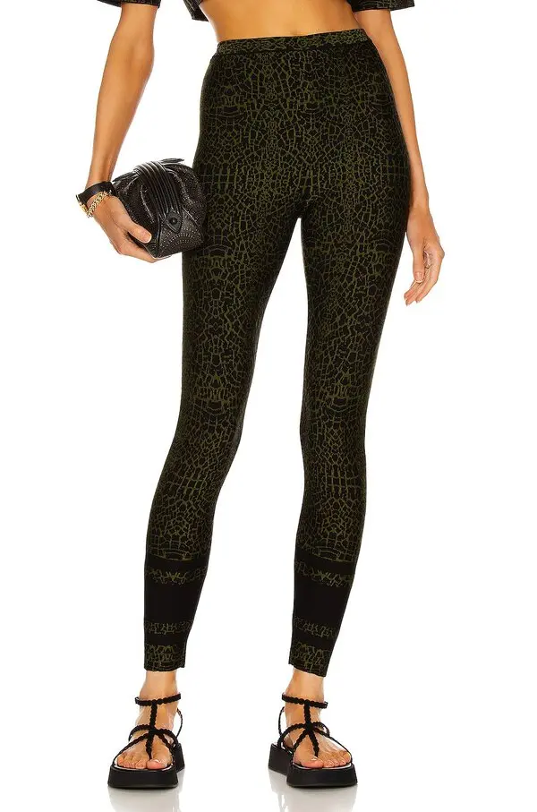 Alaïa Animalier Legging In Green