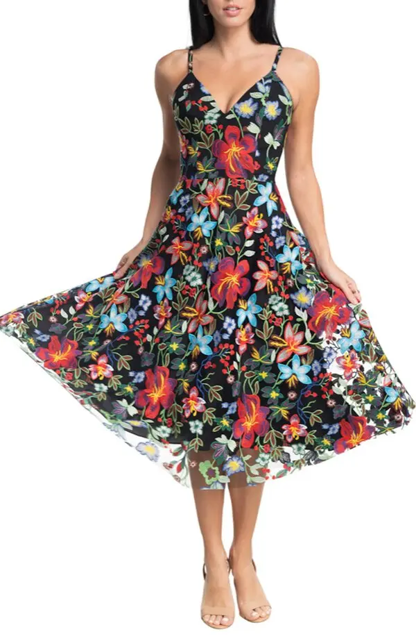 sachin and babi light blue dress Women Floral Zari and Sequined Embroidered Fit main image 0