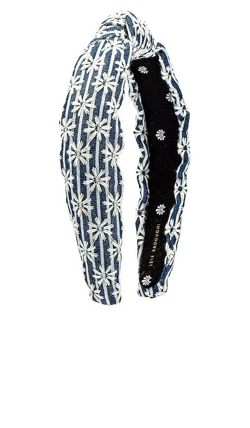 Lele Sadoughi Striped Slim Knot Headband Lele Sadoughi Knot Linen Headband | Nordstrom main image 3