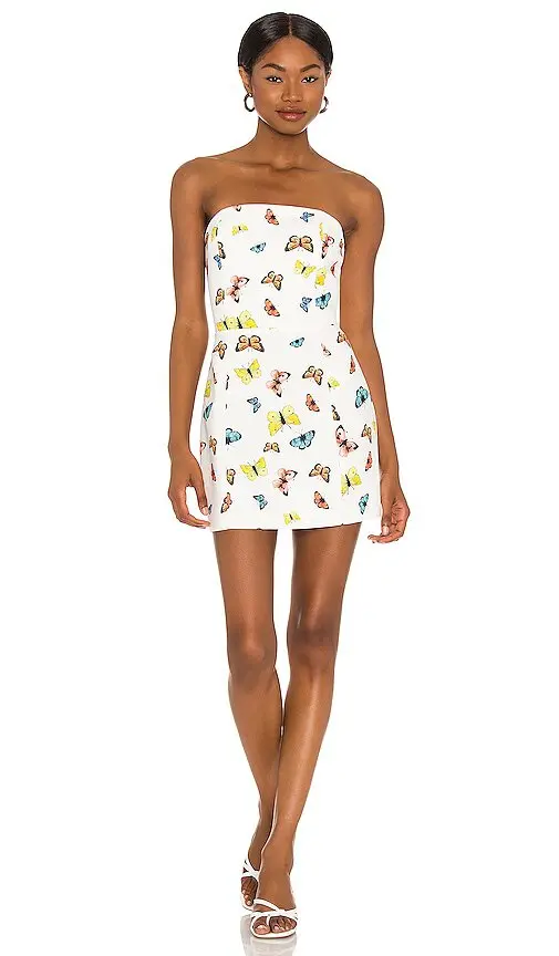 Amanda Uprichard X Mandy Dress In White In Butterfly - 6% Off | Editorialist