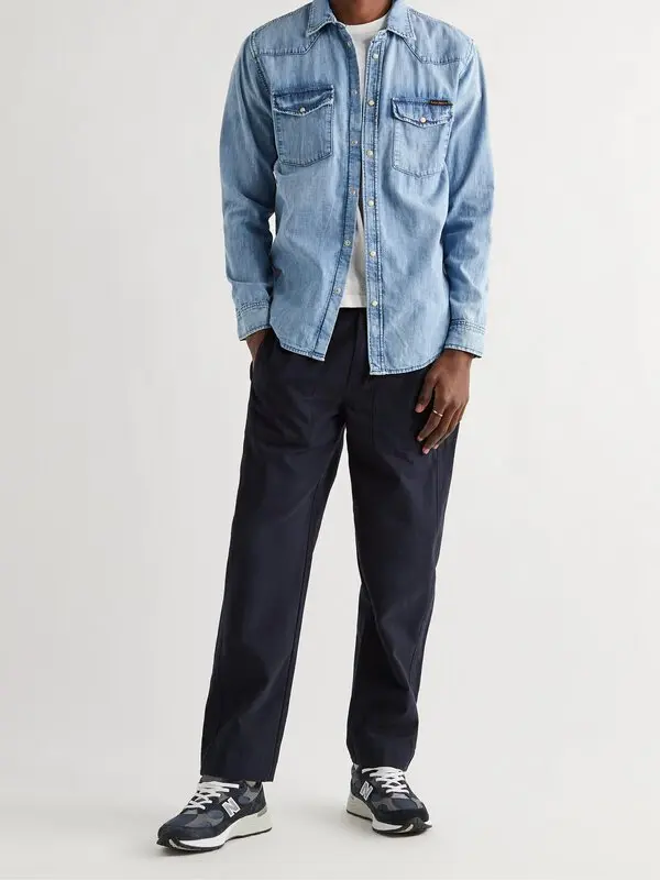 Nudie Jeans George Glowing Slim-Fit Organic Denim Western Shirt In Blue -  50% Off | Editorialist