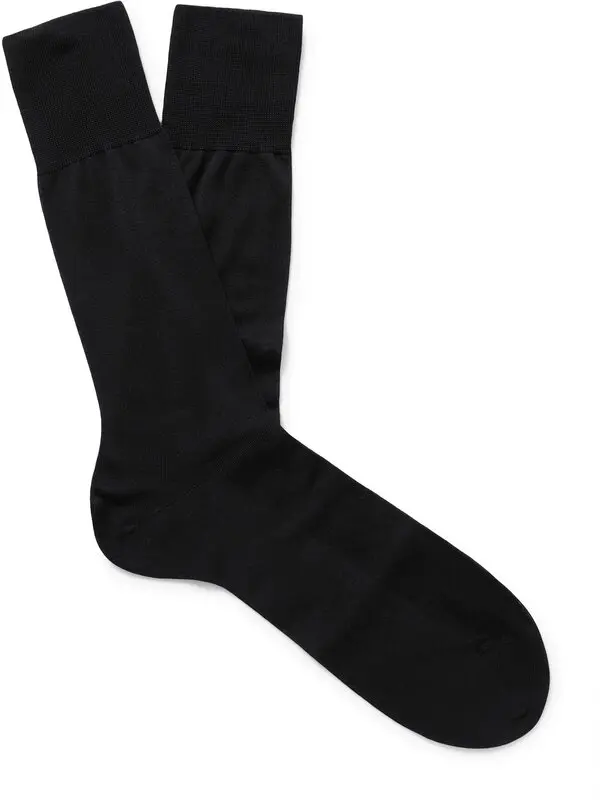 Falke No 4 Mulberry Silk-blend Socks
