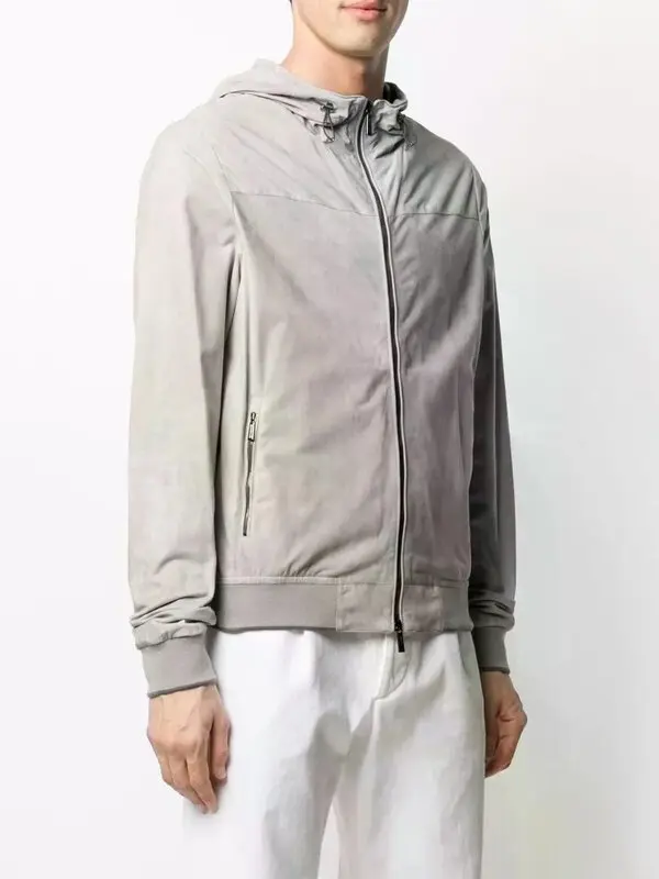 MOORER Lightweight Zipped Leather Jacket