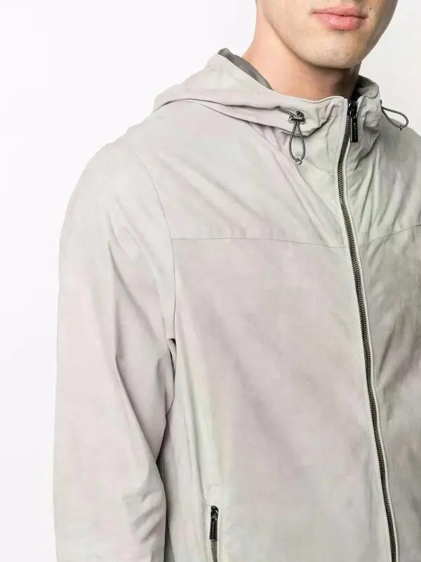 MOORER Lightweight Zipped Leather Jacket
