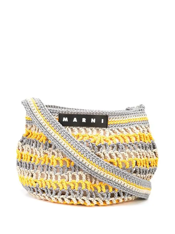 Marni Striped Crochet Tote Bag