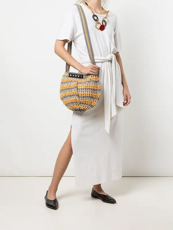 Marni Striped Crochet Tote Bag