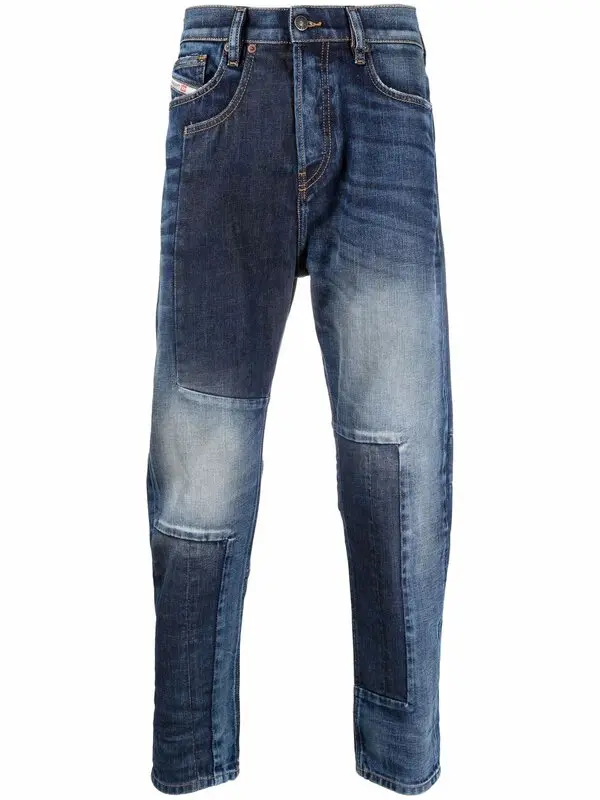 DIESEL® Patchwork Straight-leg Jeans