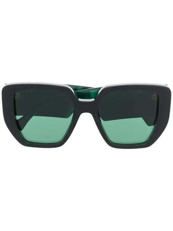 Gucci Gg0956s Oversized-Frame Sunglasses - Green | Editorialist display picture 2