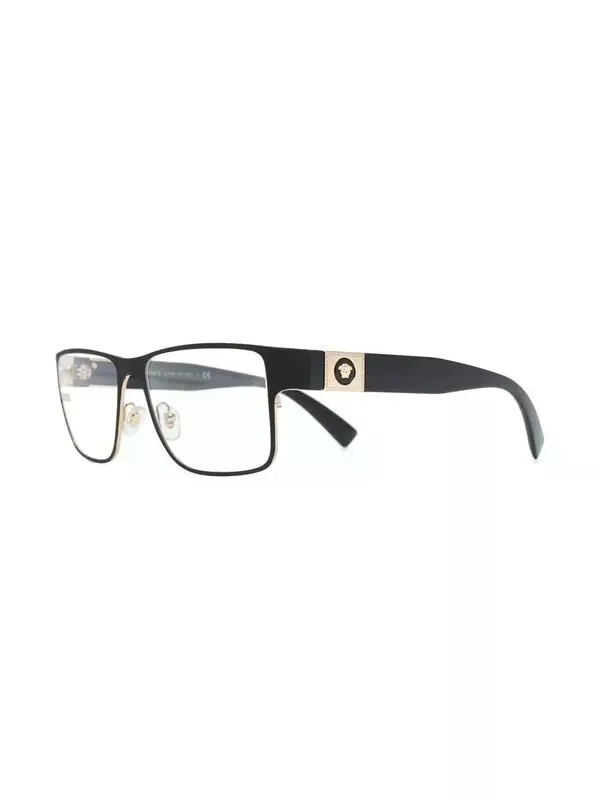 Versace Square-frame Glasses With Logo Plaque - Black