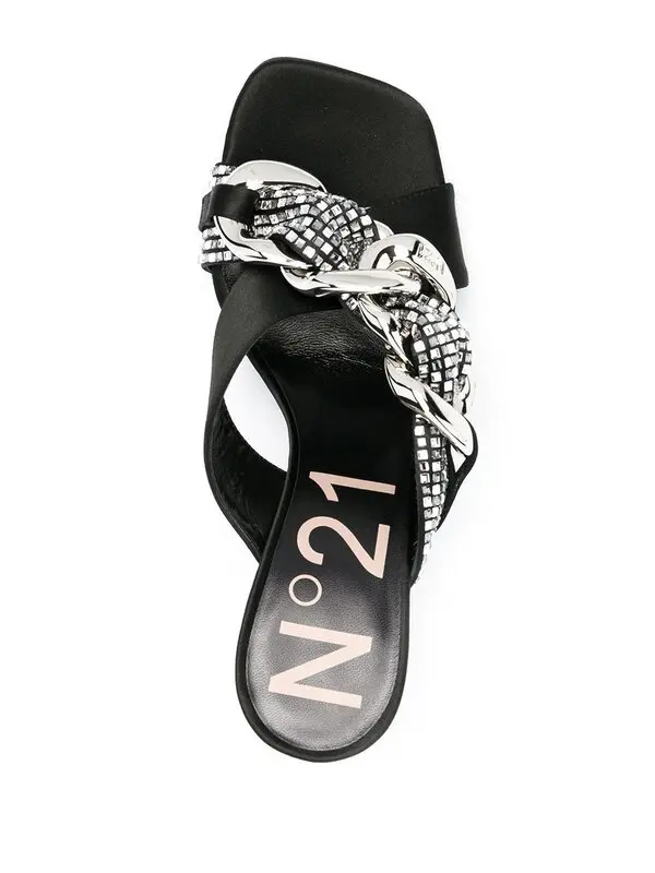 N°21 Chunky Chain Crystal-embellished Sandals