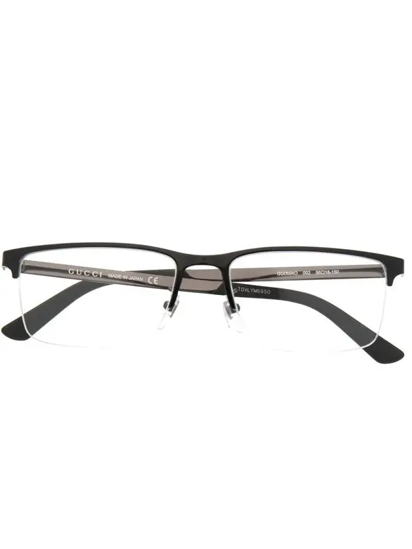 小物 archive GUCCI half-rim eyewear Gucci Half-Rim Rectangular-Frame Glasses - Black | Editorialist