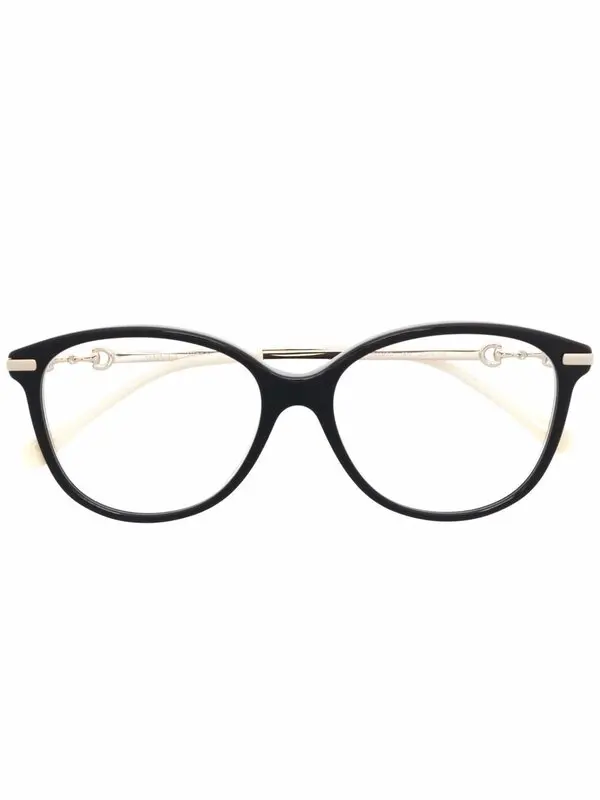 Gucci Round-frame Clear Eyeglasses - Black