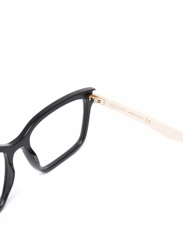 Gucci Rectangle-frame Clear Eyeglasses