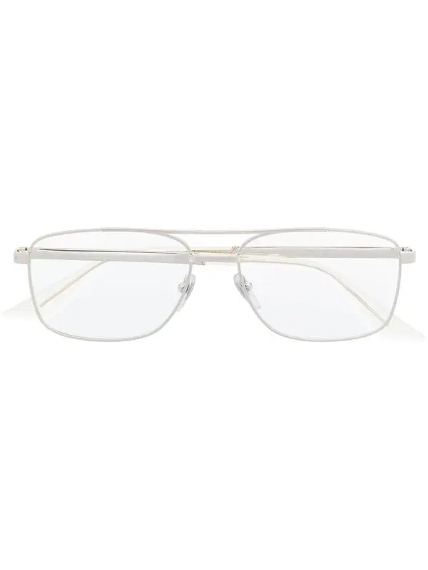 Gucci Double-bridge Pilot-frame Glasses - Silver