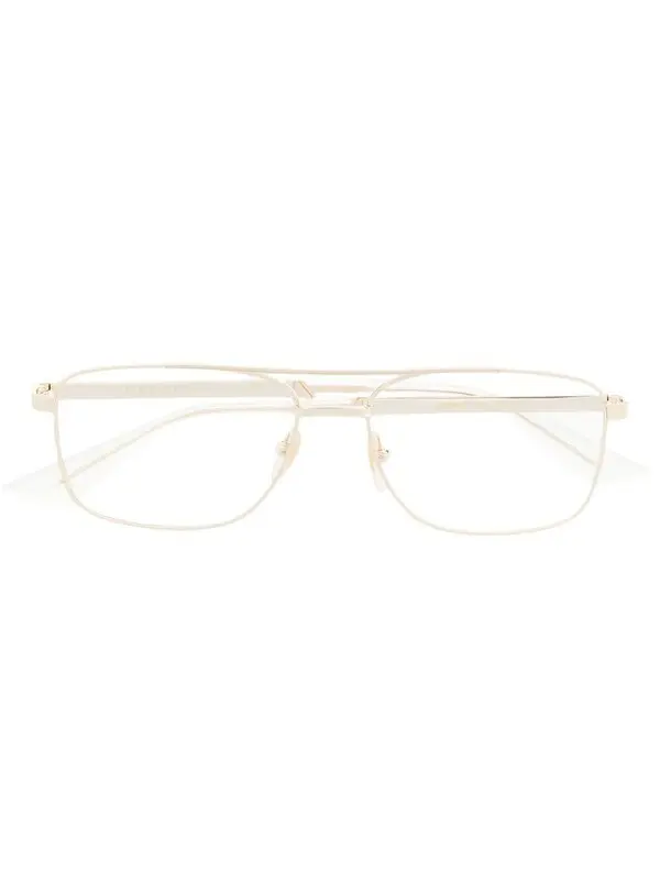 Gucci Rectangle-frame Clear Eyeglasses - Gold