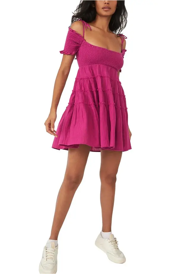 Free People Happy With You Cold Shoulder Minidress - Azalea | Editorialist