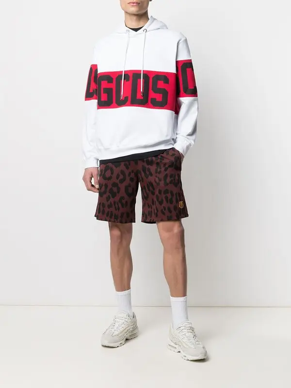 Gcds Logo Print Hoodie - White