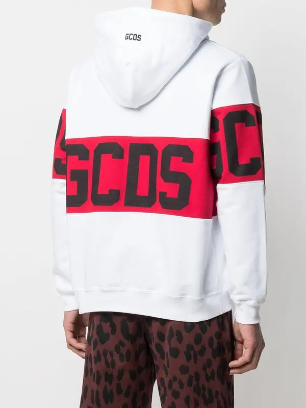 Gcds Logo Print Hoodie - White