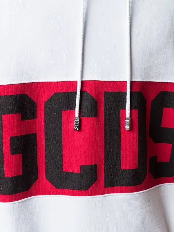 Gcds Logo Print Hoodie - White