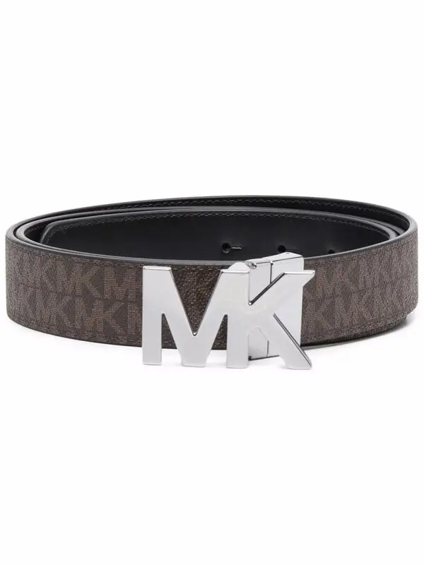 Michael Kors Logo-print Leather Belt - Brown