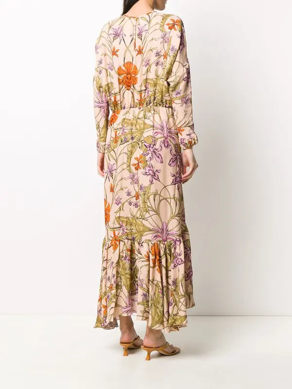 Johanna Ortiz Floral-print Pleated Hem Dress