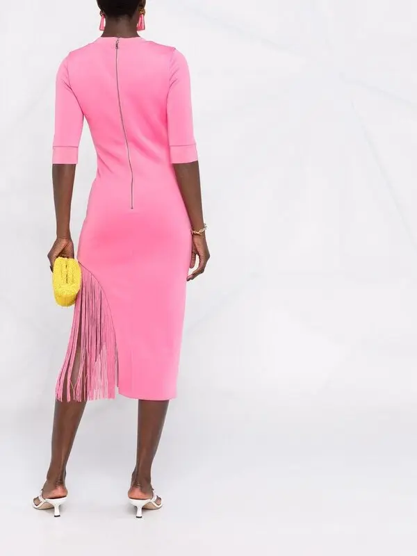 alice and olivia pink fringe dress Alice + Olivia Keanna Fringe Dress In Pink - 30% Off