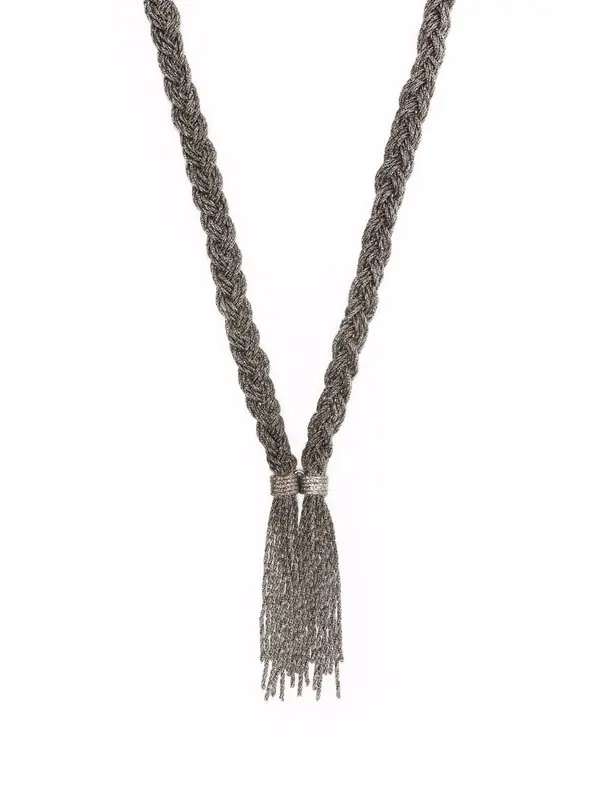 AURÉLIE BIDERMANN Miki Tasseled Necklace - Black