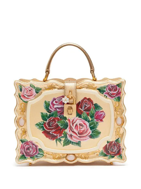 Dolce & Gabbana Hand-painted Box Bag - Gold