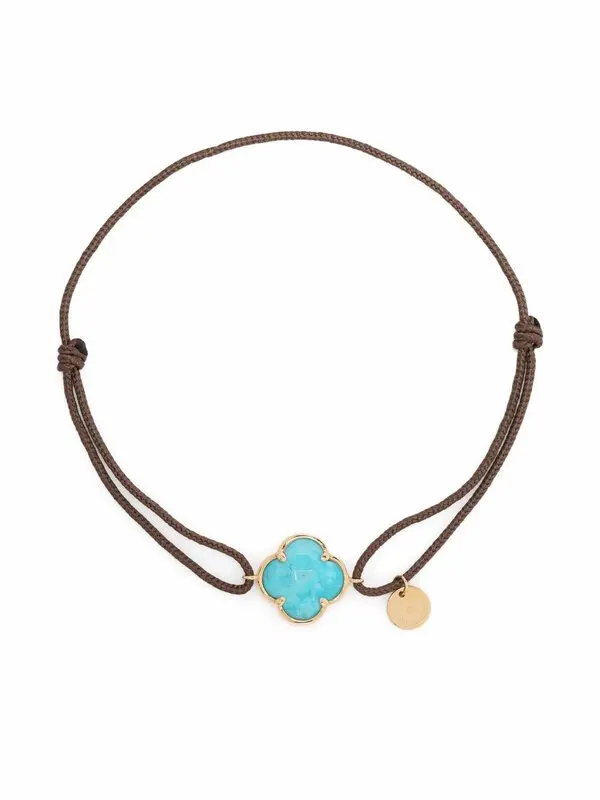 MORGANNE BELLO 18kt Yellow Victoria Clover Stone Turquoise Bracelet