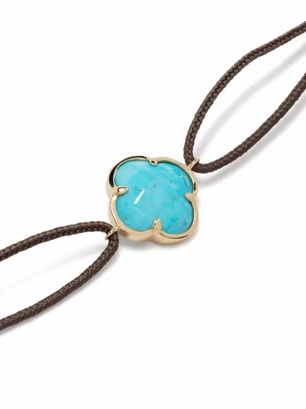 MORGANNE BELLO 18kt Yellow Victoria Clover Stone Turquoise Bracelet