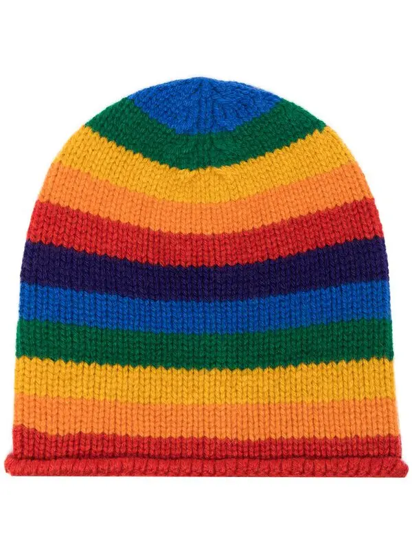 THE ELDER STATESMAN Lil Lookout Striped Beanie