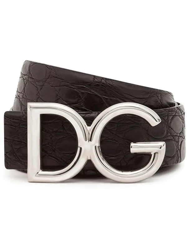 Dolce & Gabbana Dg Logo Plaque Belt In Black - 40% Off 