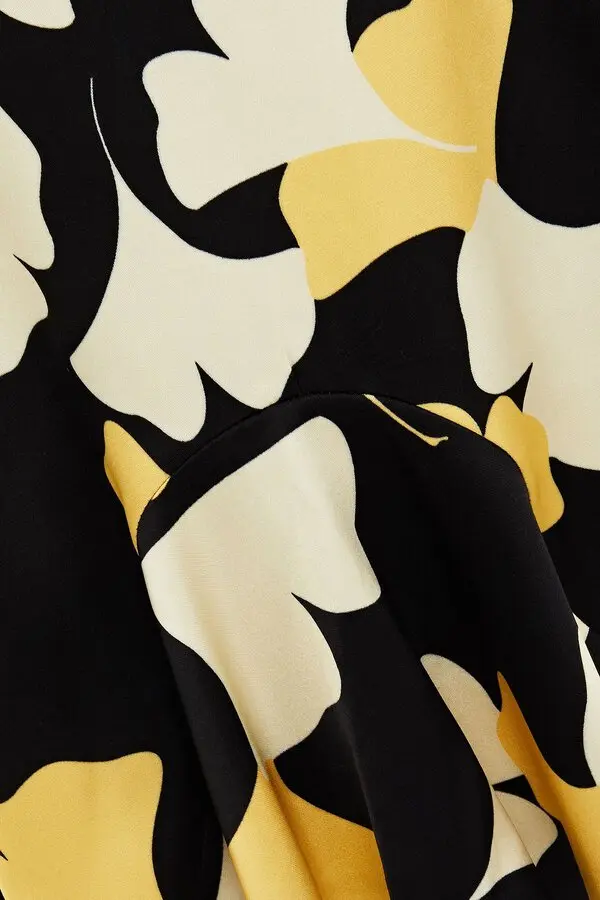 De La Vali Puma Ruched Printed Satin Mini Dress In Black - 50% Off |  Editorialist