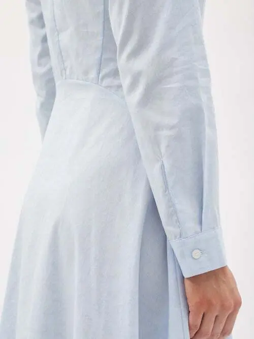 Evi Grintela Cotton-Poplin Maxi Shirt Dress In Light Blue - 50% Off |  Editorialist