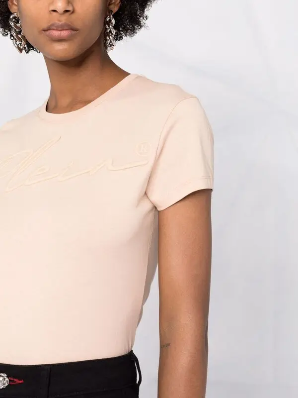 Philipp Plein Satin Logo-embroidered T-shirt - Neutrals