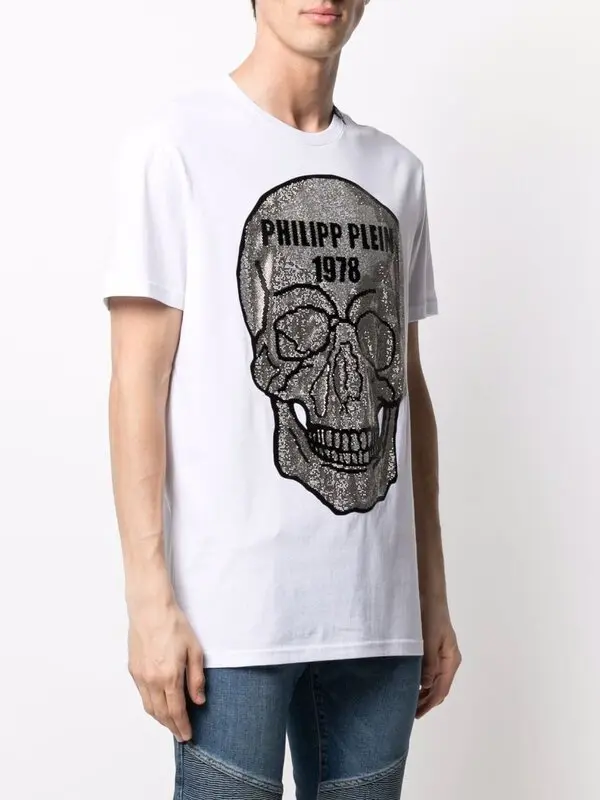 Philipp Plein Crystal Skull Cotton T-shirt