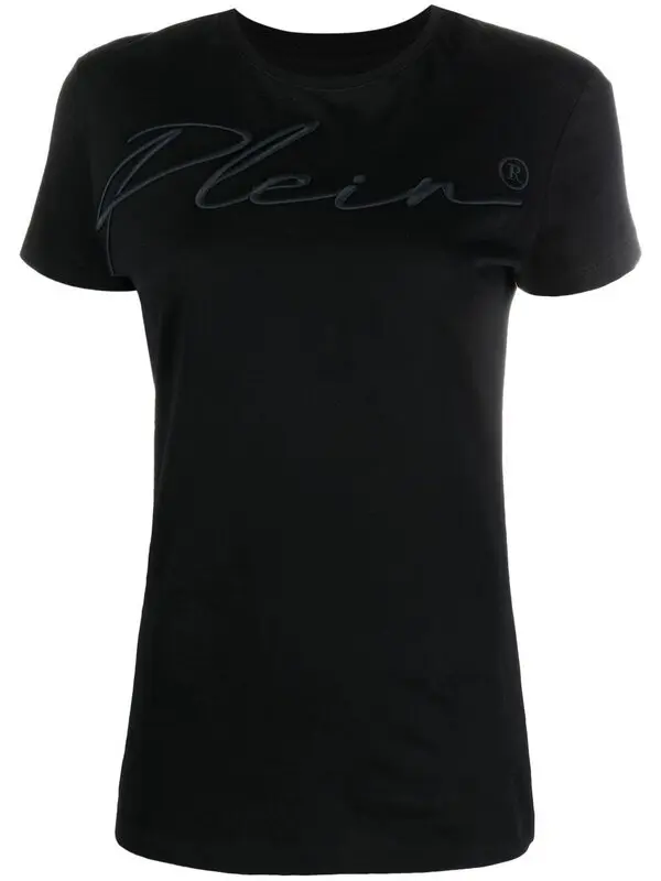 Philipp Plein Logo-embroidered T-shirt - Black