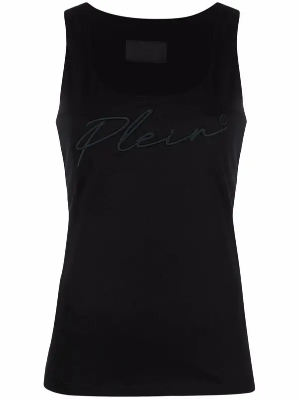 Philipp Plein Logo-embroidered Tank Top - Black