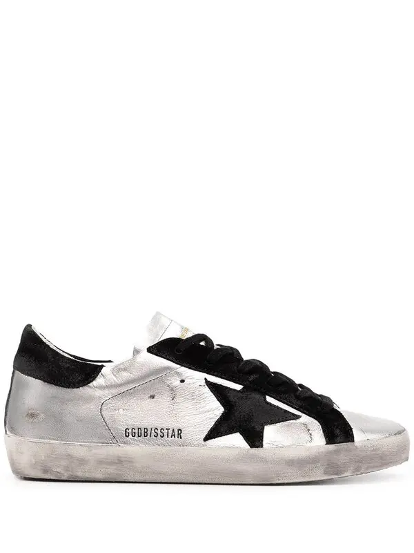 GOLDEN GOOSE Super-star Leather Sneakers - Silver