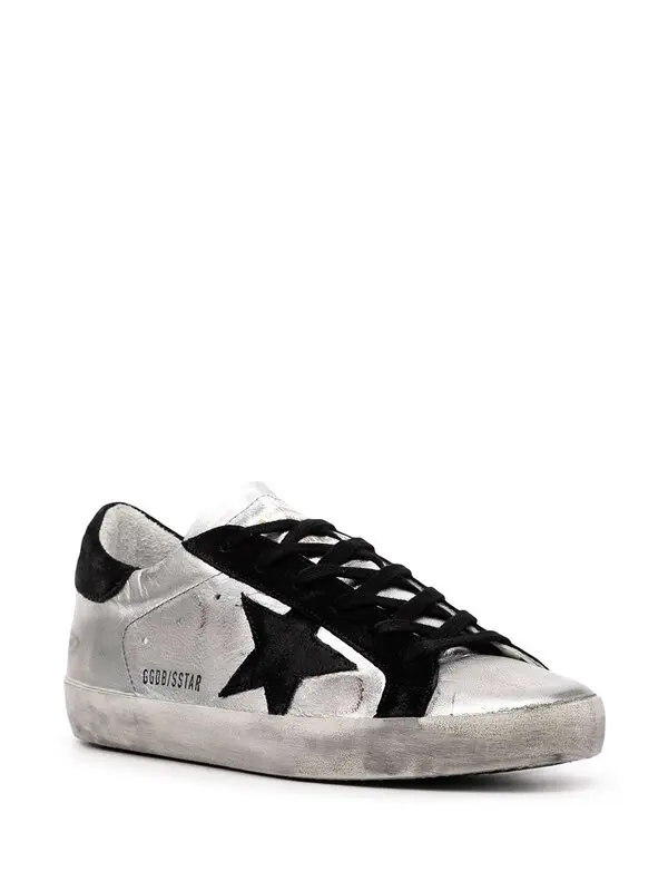 GOLDEN GOOSE Super-star Leather Sneakers - Silver